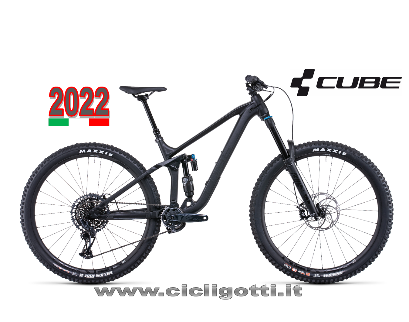 CUBE STEREO ONE 77 PRO 29 BLACK 2022 - Cicli Gotti